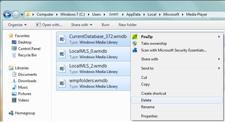 How to Clear Playlist and Library in Windows Media Player