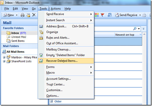 How To Recover Permanently Deleted Emails In Outlook 2007 Lasopaswag